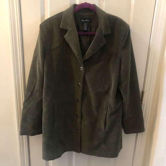 Denim&Co | Jackets & Coats | Denimco Hunter Green Corduroy Jacket Large ...